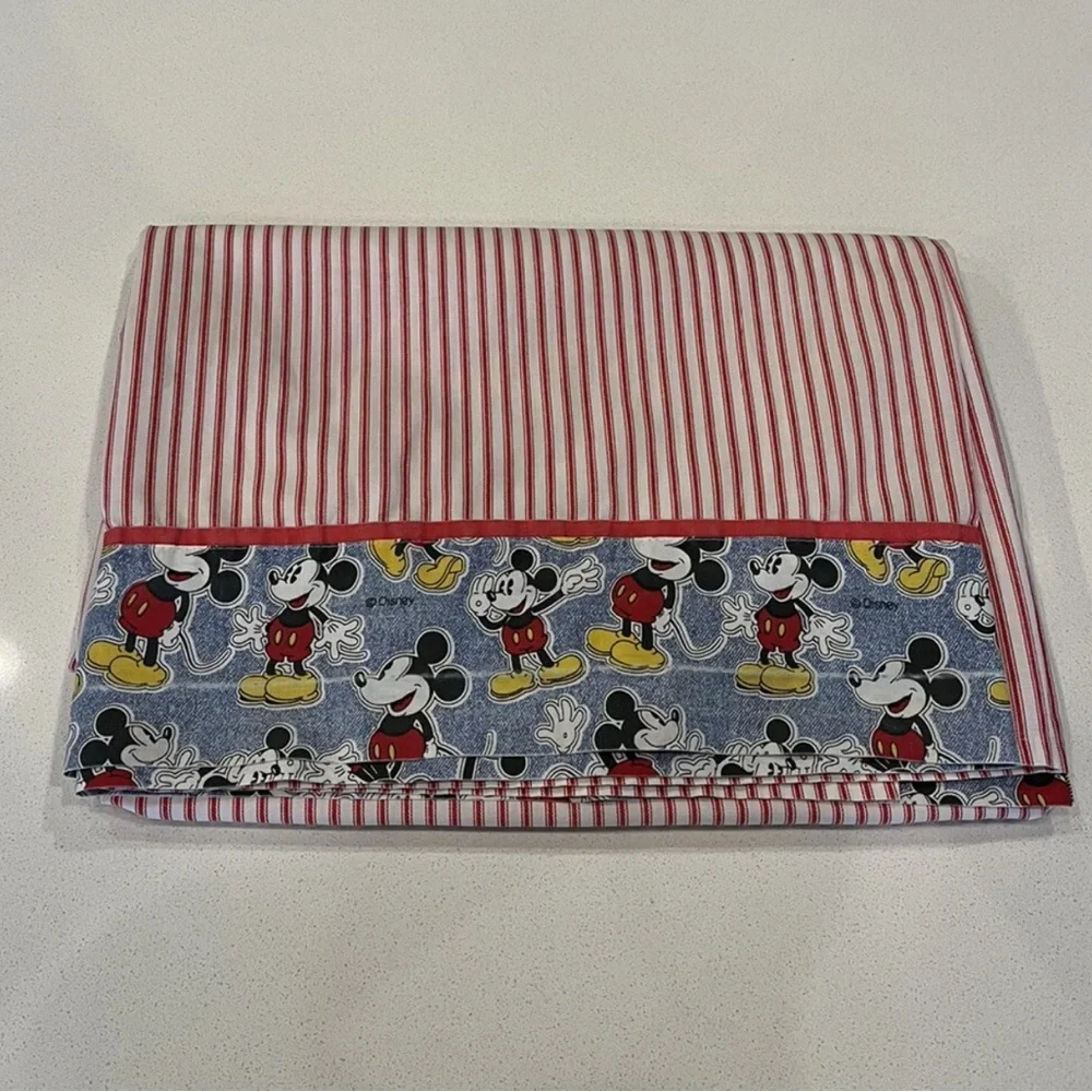 Disney | Bedding | Vintage 9s Mickey Mouse Walt Disney Twin Flat Sheet ...